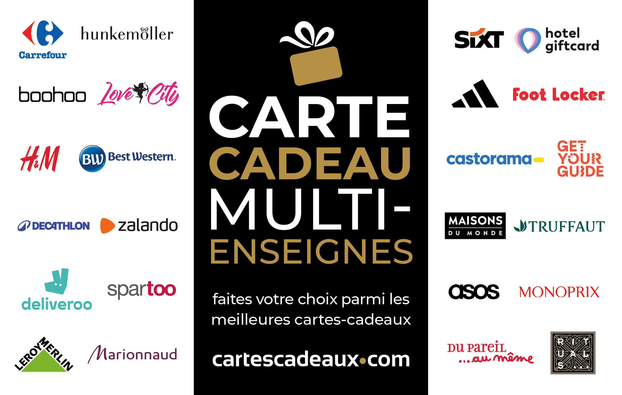 Carte cadeau Multi-Enseignes – Montant de 10 € à 500