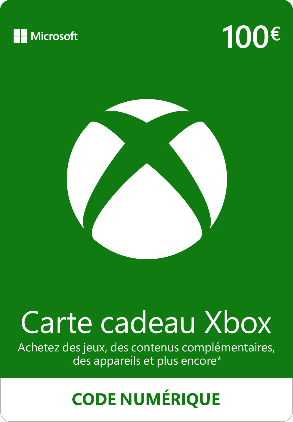 Carte cadeau Xbox Live 100€ – Jeux, abonnements & contenu digital